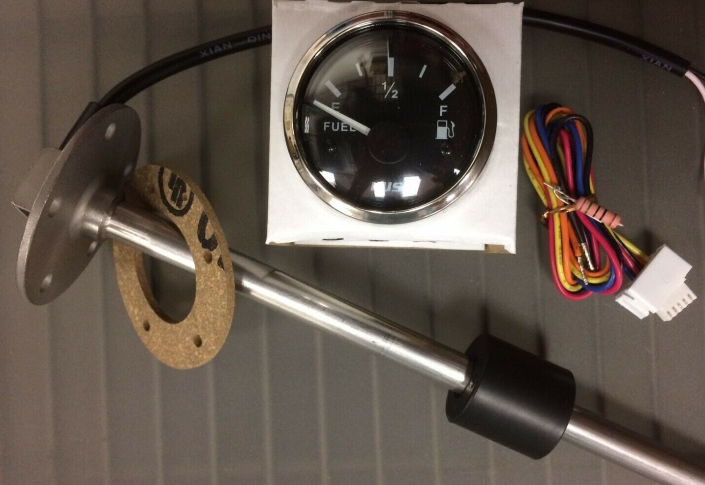 FUEL TANK GAUGE METER SENDER 7-1/2" STAINLESS WEMA KUS CPFR-BS BLACK C ...